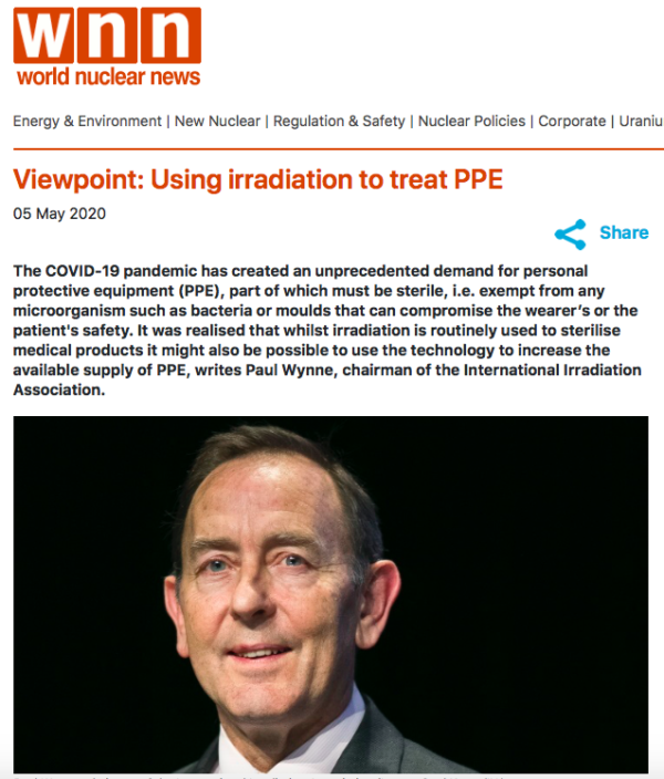 WN News - Using irradiation to treat PPE - INTERNATIONAL IRRADIATION ...